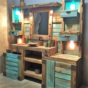 Awesome Design Ideas for Wood Pallets Bathroom Vanity | Wood Pallet ...